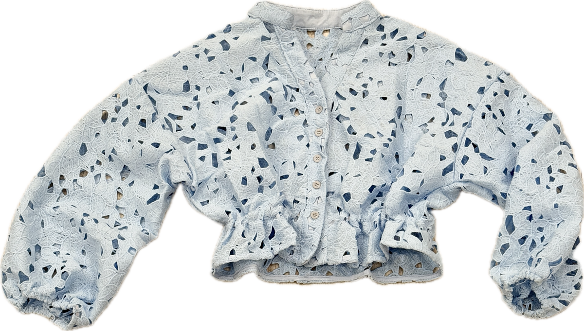 Light Blue Floral Lace Top – Fresh Ink