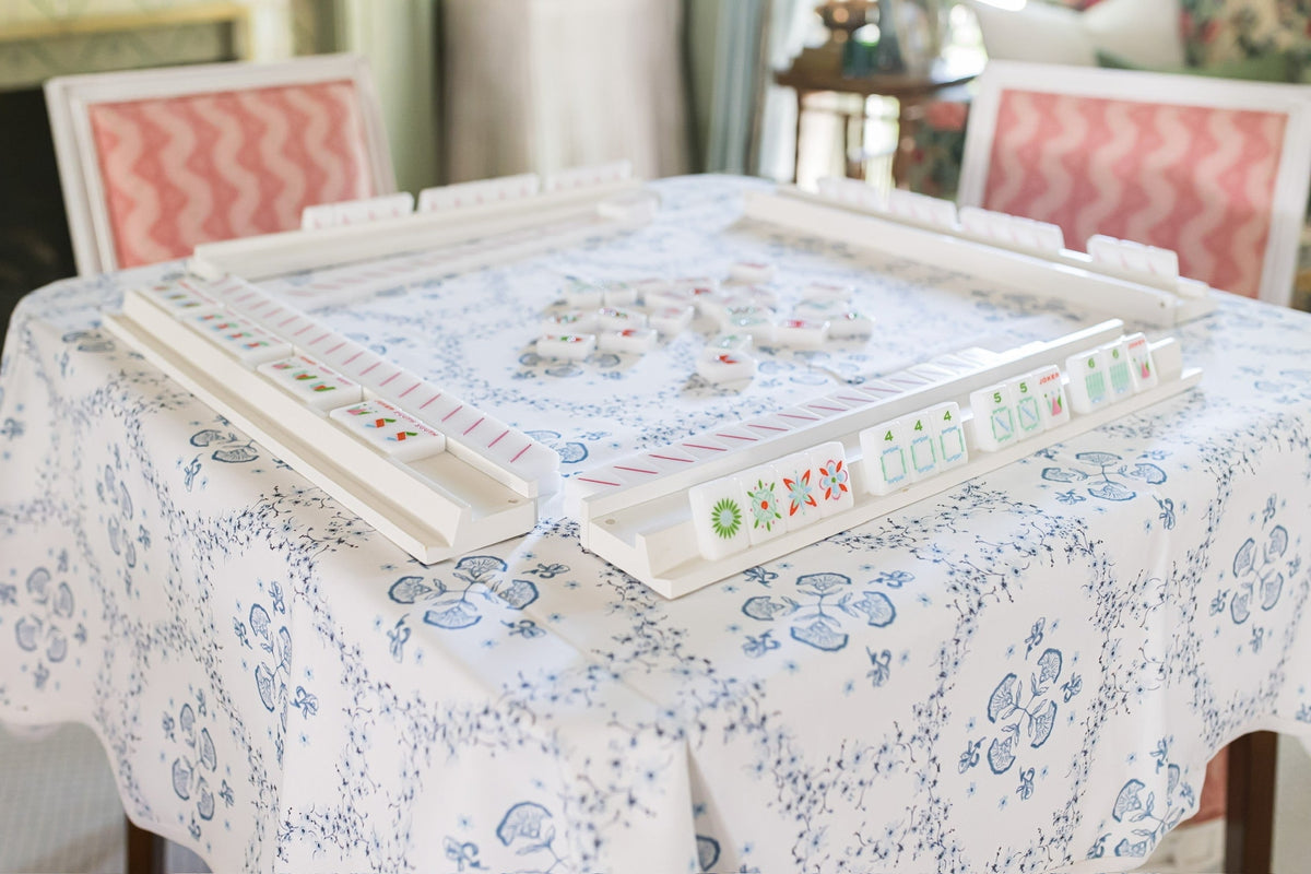 Floral Trellis Pattern Scalloped Square Table Topper – Fresh Ink